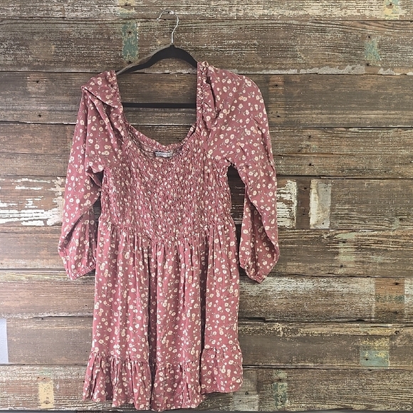 Arizona Jean Company | Dresses | Arizona Jeans Floral Rust Long Sleeve ...